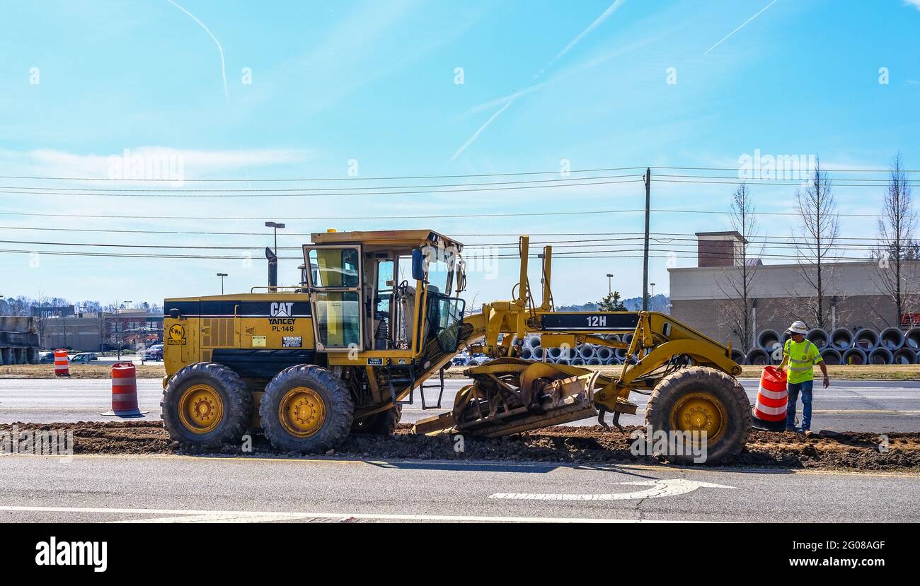 Man Working Road Construction Stock Photo - Alamy
