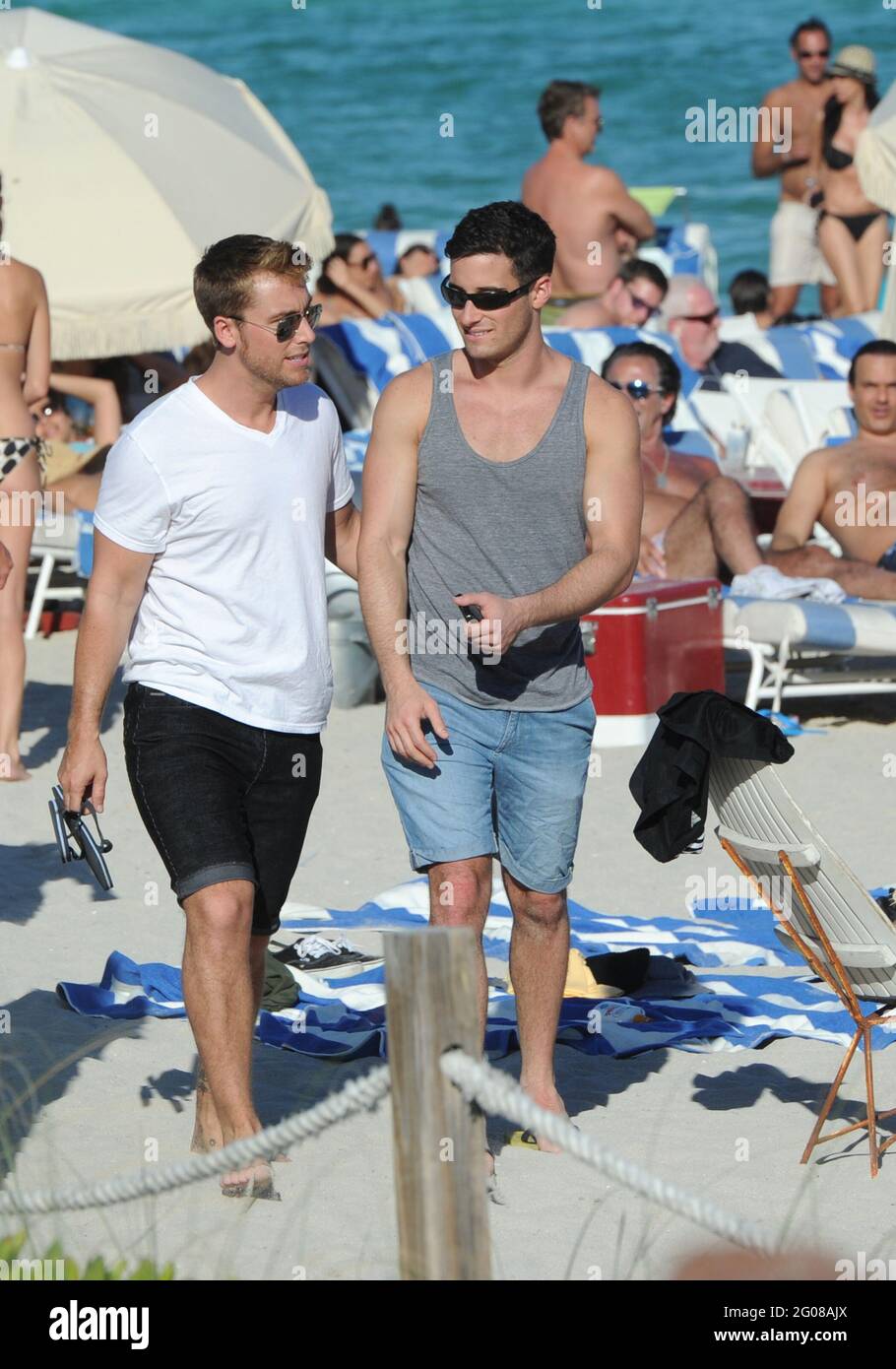 MIAMI BEACH, FL - 2013: Lance Bass and Michael Turchin were married ...