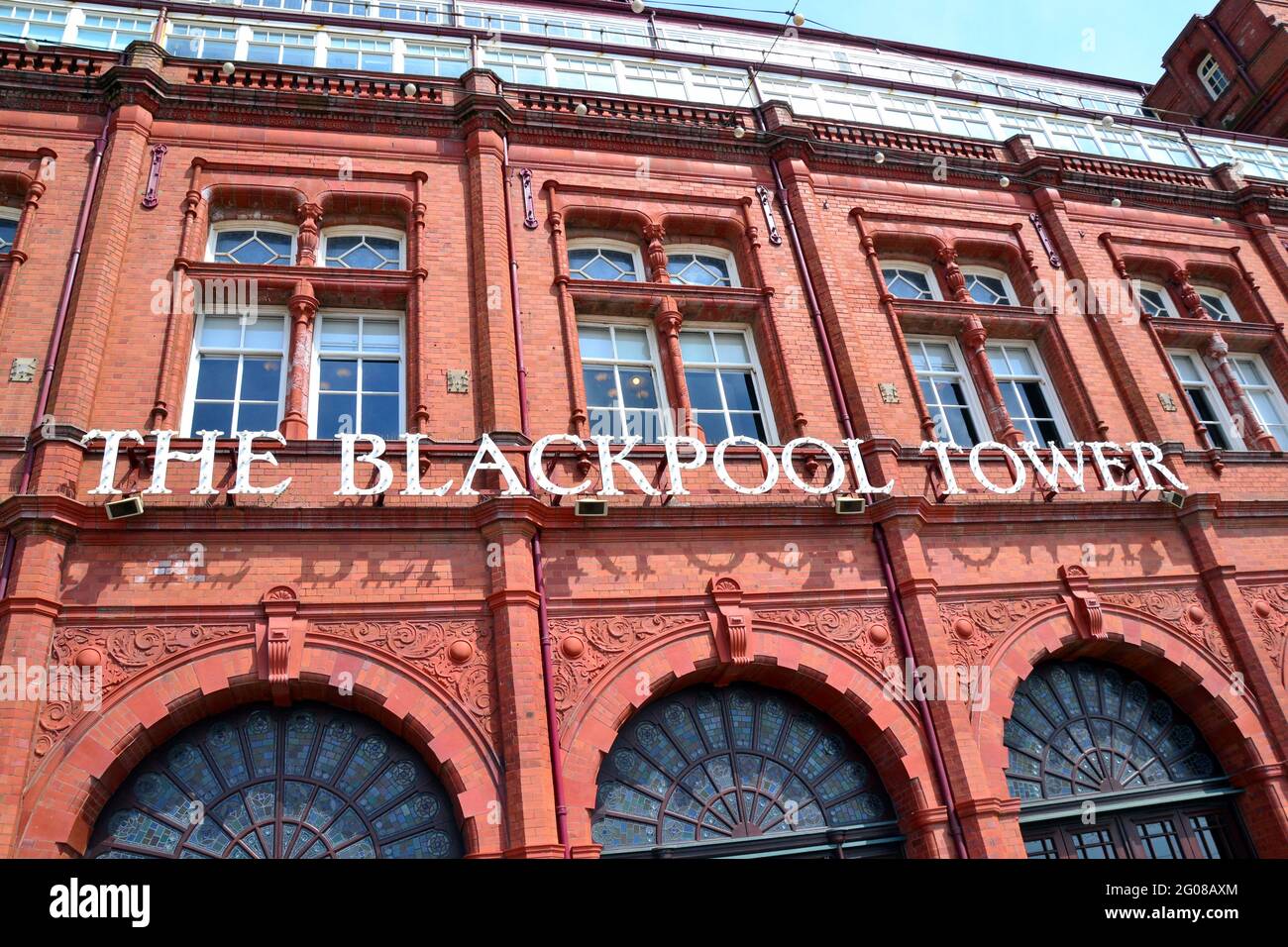 The building which supports Blackpool Tower, a famous tourist ...