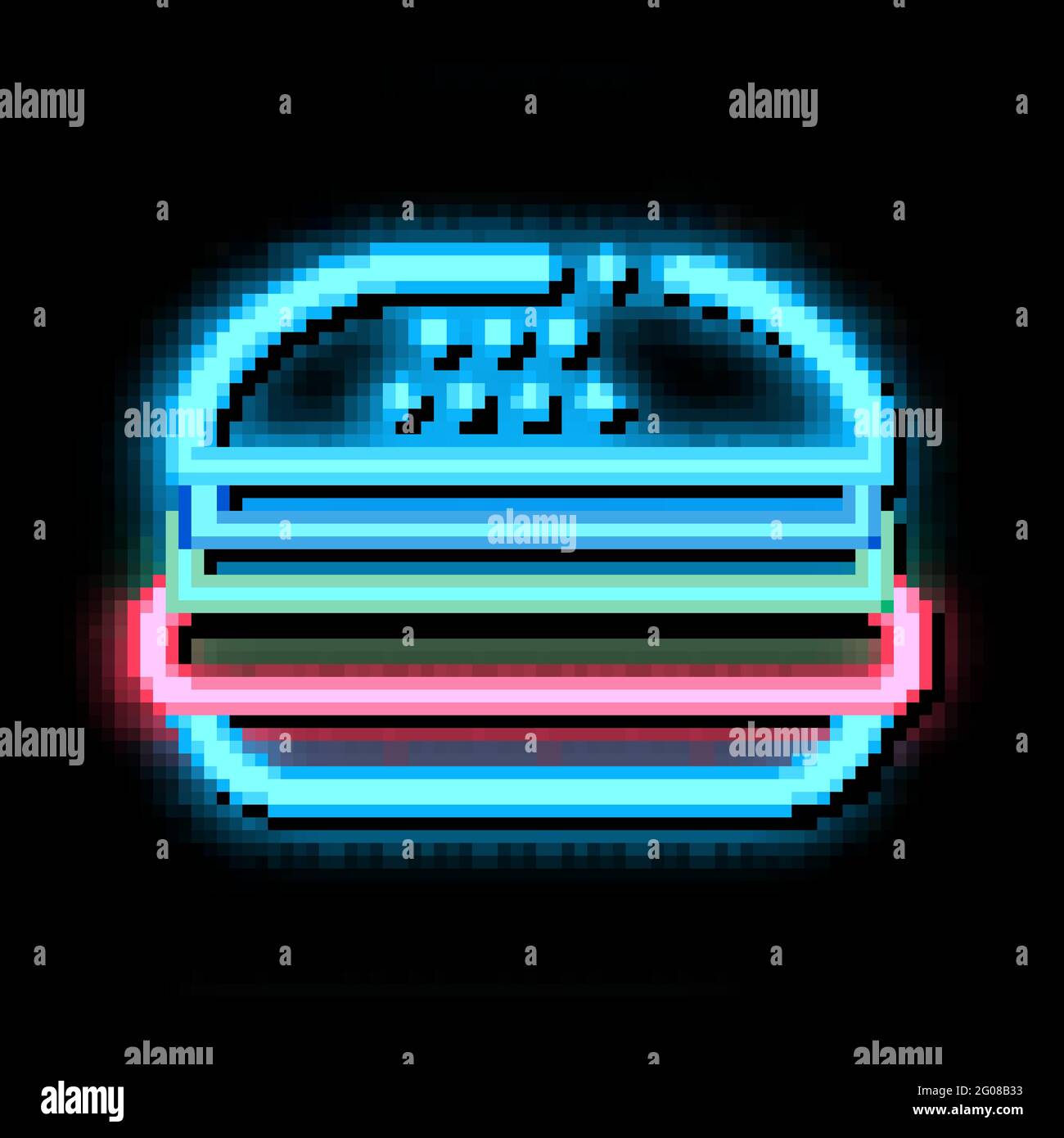 Hamburger Food neon glow icon illustration Stock Vector Image & Art - Alamy