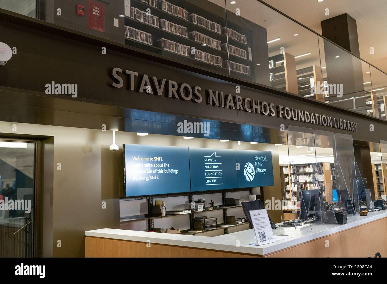 Interior view of newly redesigned Stavros Niarchos Foundation Library ...