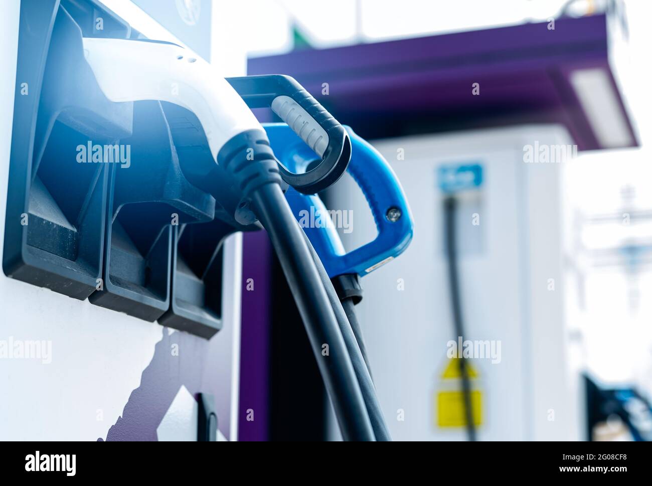 Electric car charging station for charge EV battery. Plug for vehicle ...