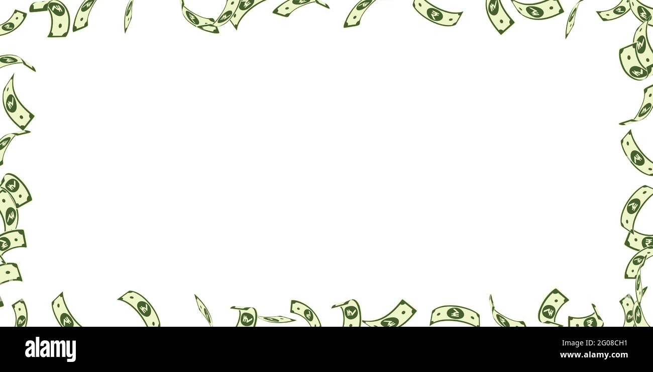 Indian rupee notes falling. Floating INR bills on white background ...