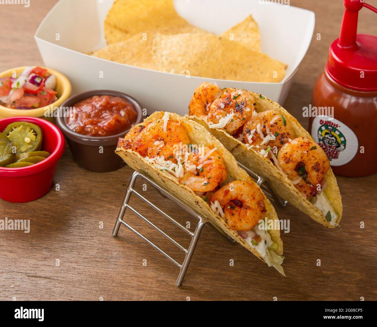 Mix of Mexican food on restaurant table Stock Photo - Alamy