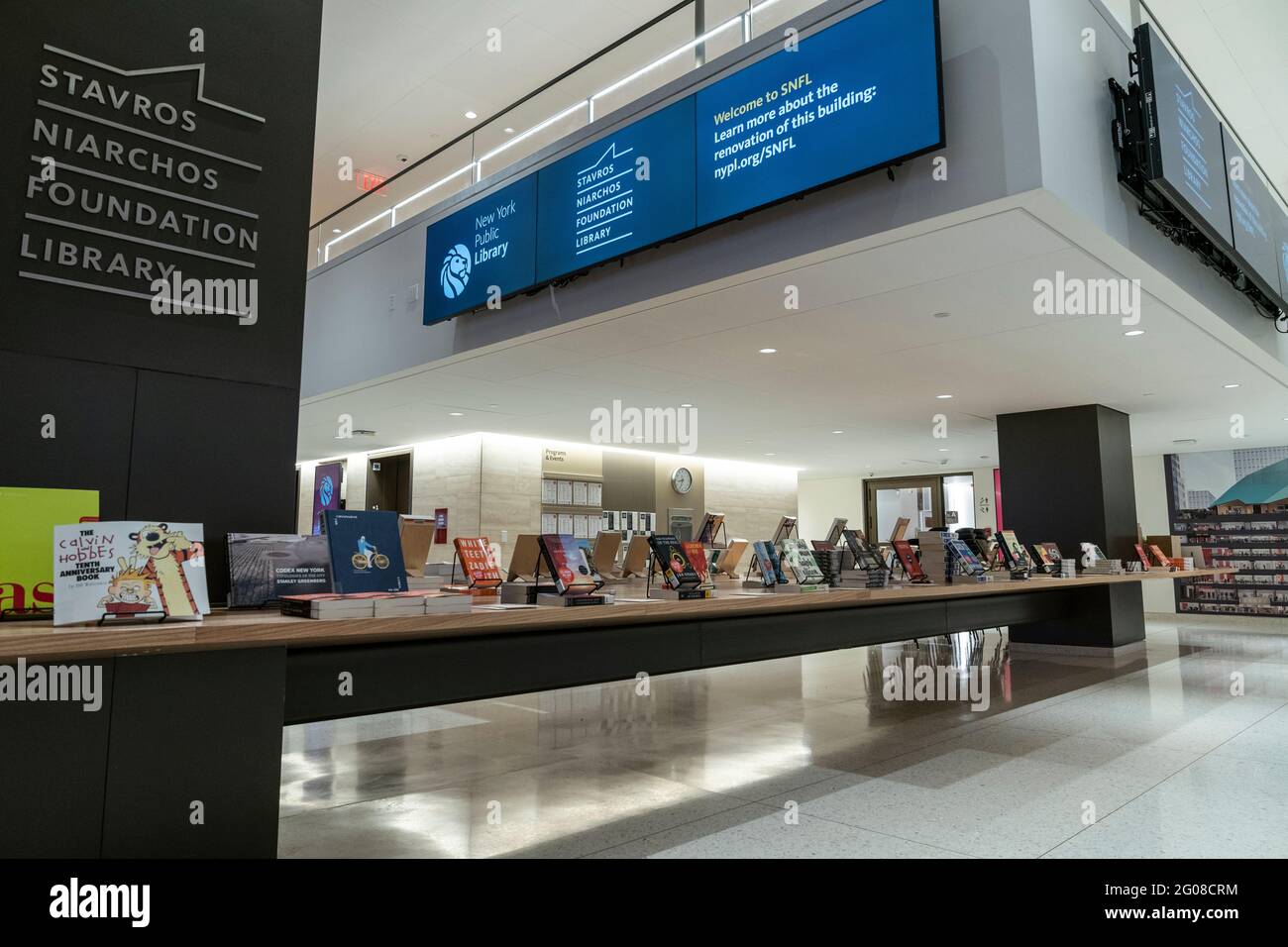 New York, NY - June 1, 2021: Interior view of newly redesigned Stavros ...