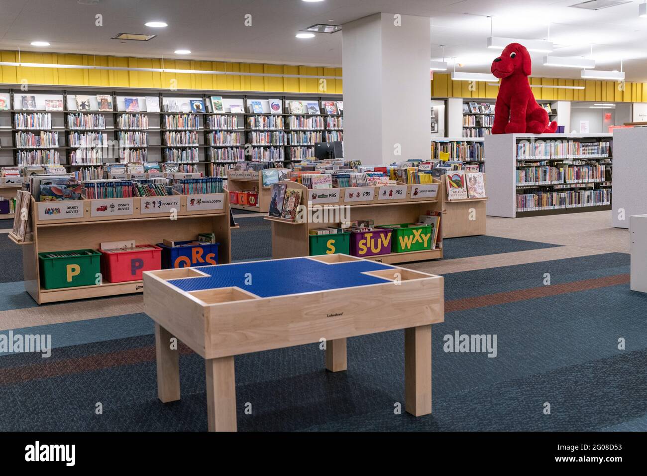New York, NY - June 1, 2021: Interior view of children section of newly ...