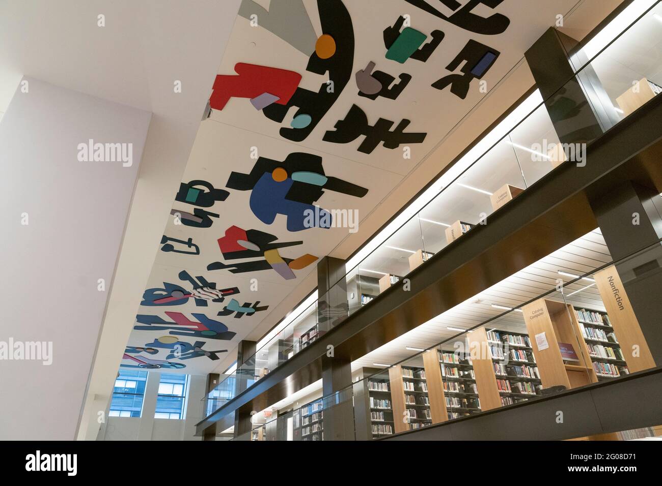 New York, NY - June 1, 2021: Interior view of newly redesigned Stavros ...