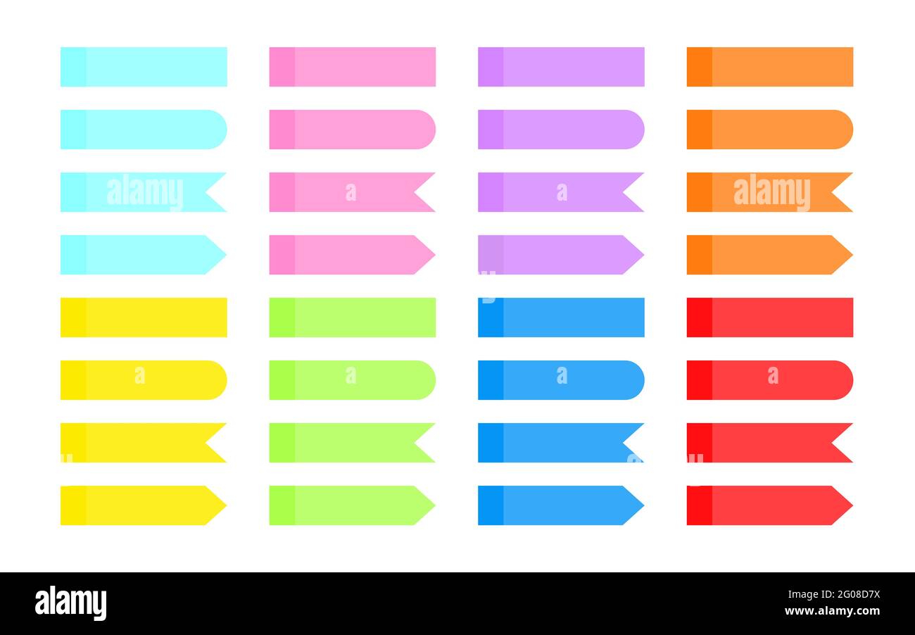Set of note sticker. Colorful overlapping transparent sticky ribbon ...