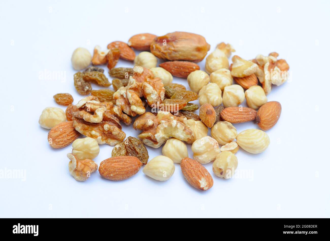 Assorted Nuts on White Background Stock Photo - Alamy