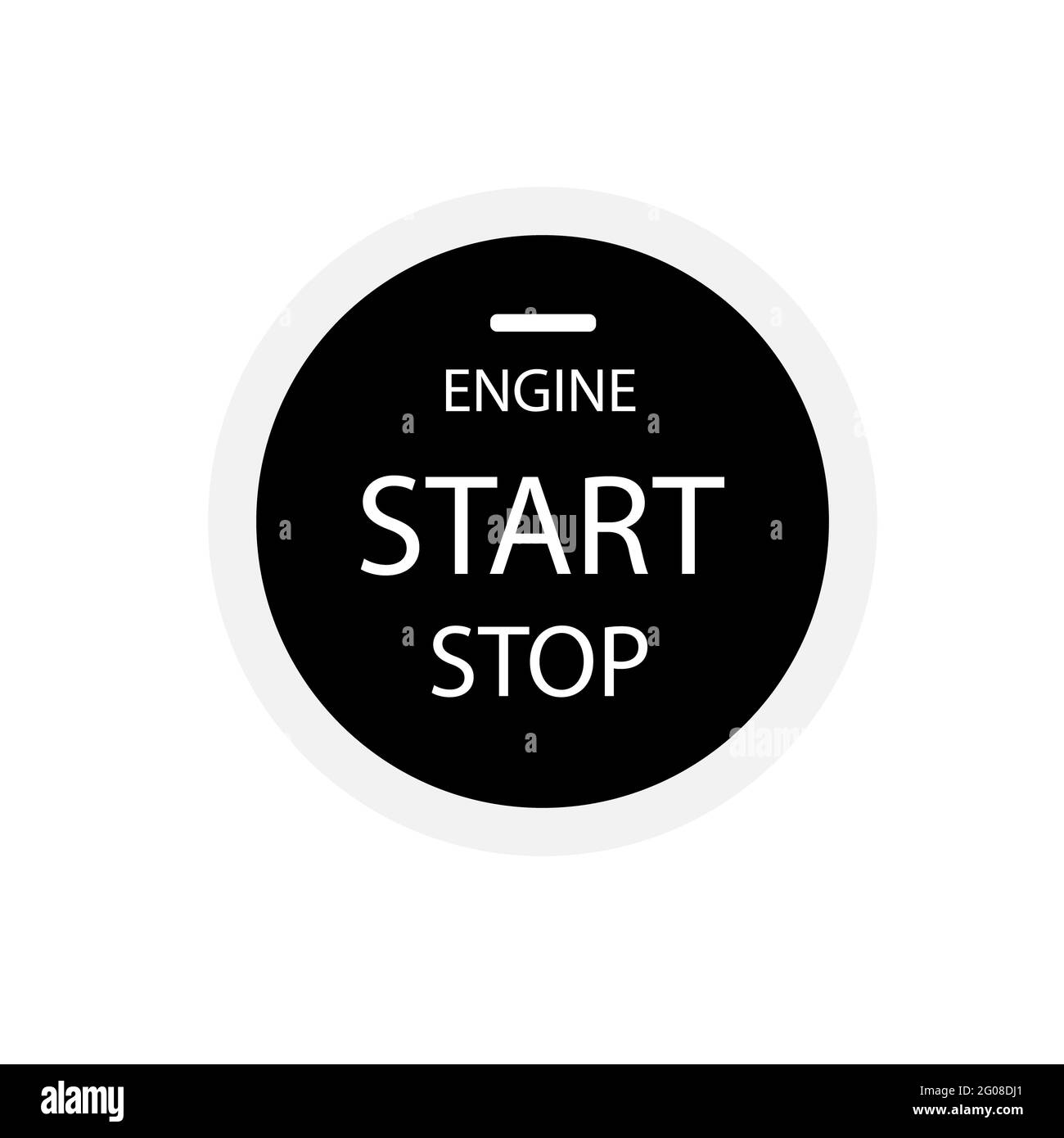 engine start stop button on white background. start engine button Stock ...