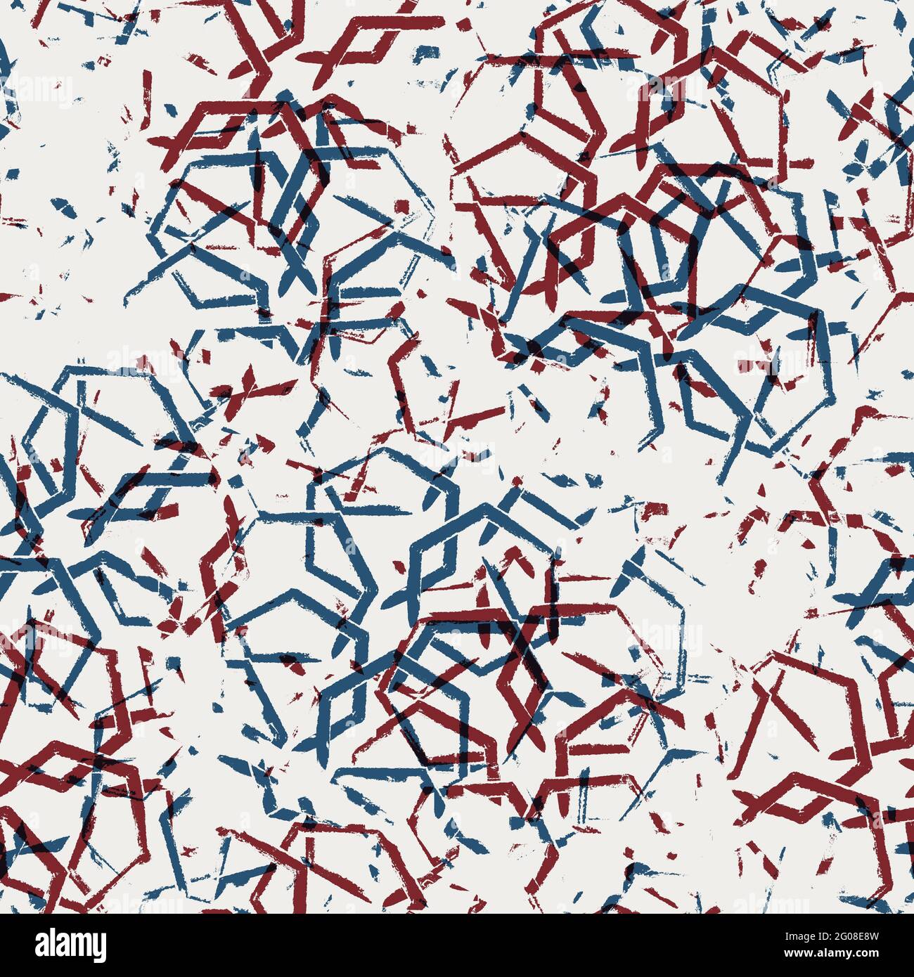 Seamless geo pattern in red blue black white Stock Photo - Alamy