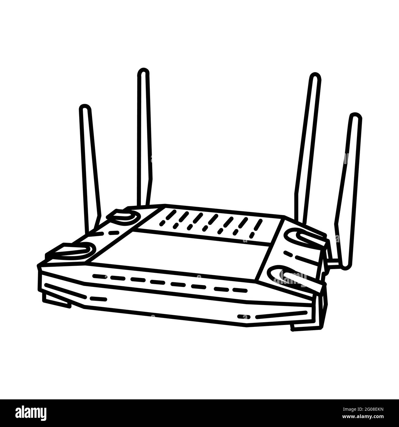 Linksys as Telecommunication Equipment Hand Drawn Icon Set Vector Stock ...