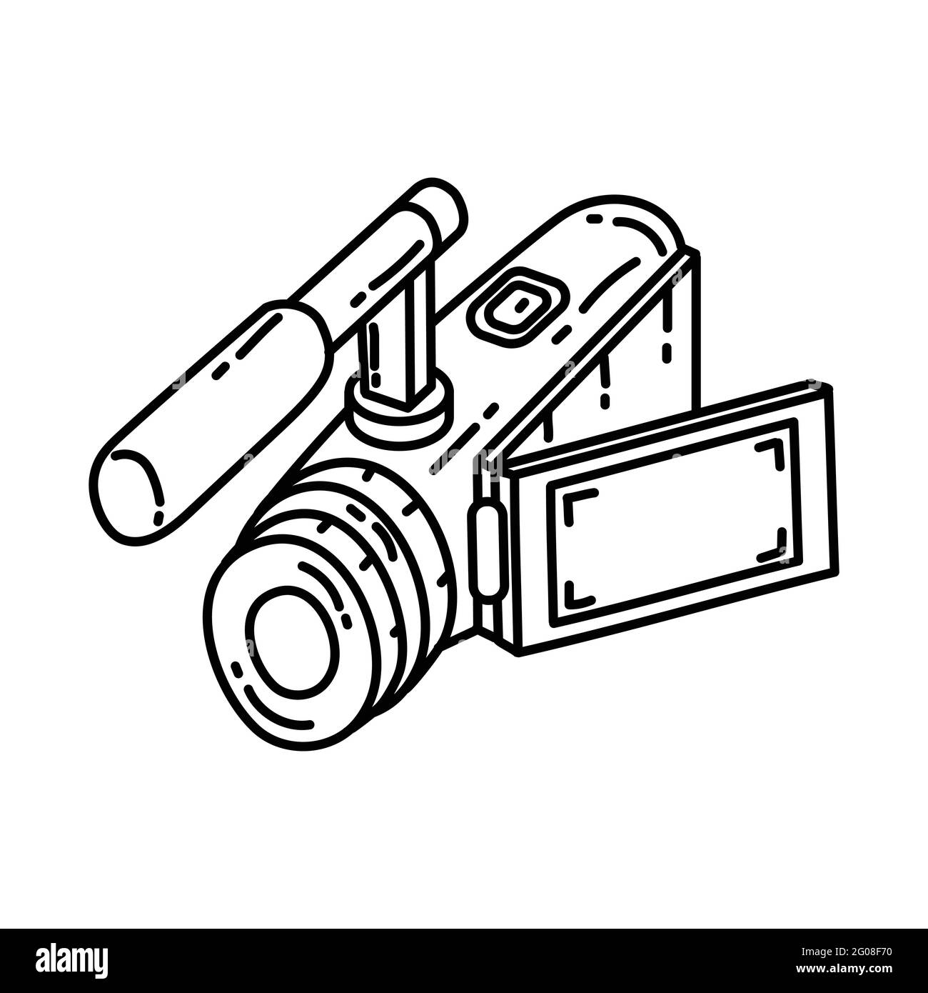 Video Camera as Telecommunication Equipment Hand Drawn Icon Set Vector ...