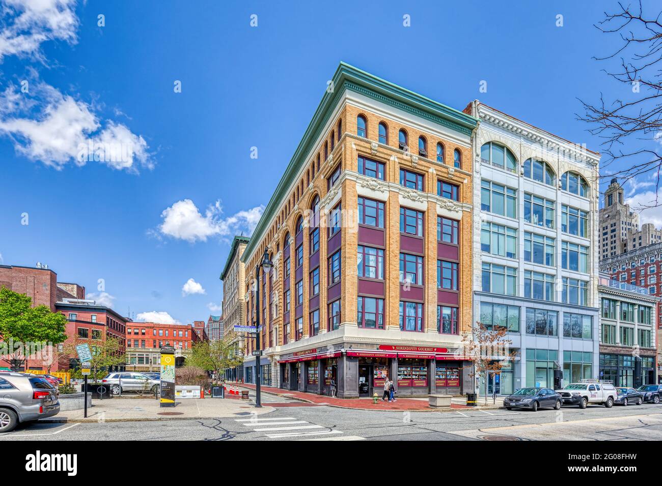 The Fletcher Building was three stories when built in 1895; top three ...