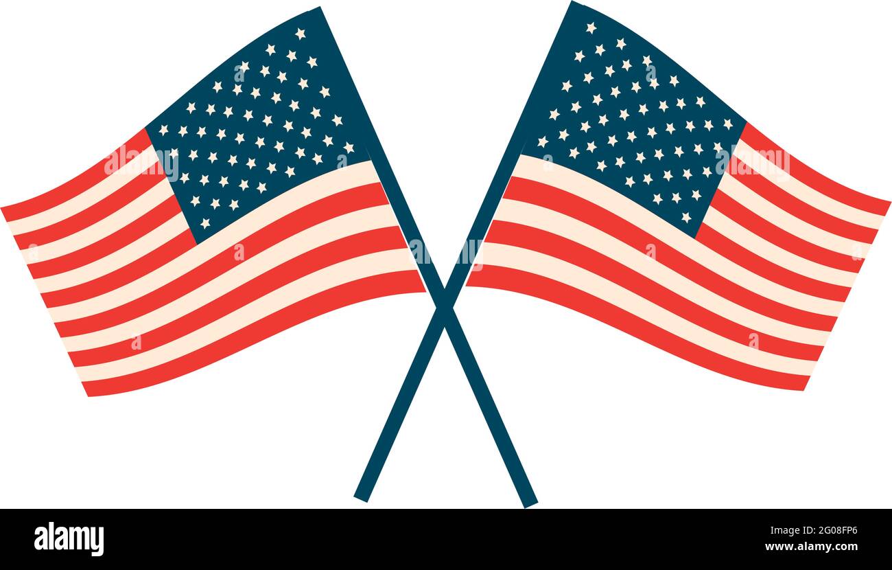 crossed flags USA Stock Vector Image & Art - Alamy