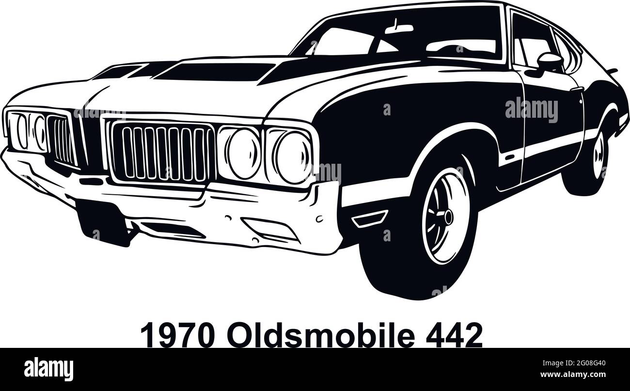 Muscle car - Old American Classic Car, 1970s, Muscle car Stencil ...