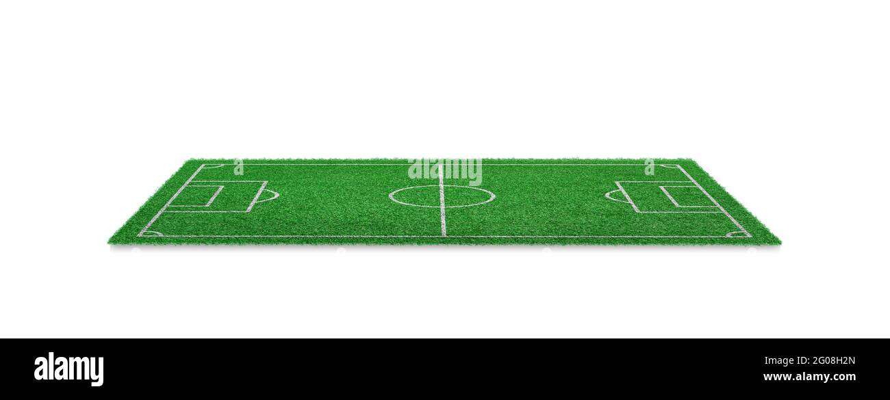 Green grass football field isolated on white background. Soccer field ...