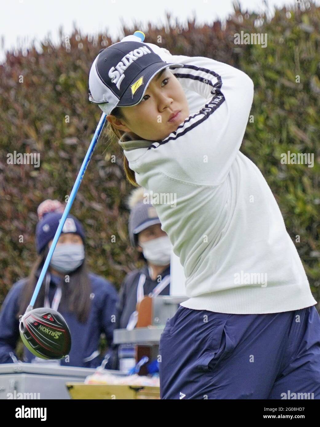 Nasa Hataoka of Japan plays a practice round on June 1, 2021, ahead of ...