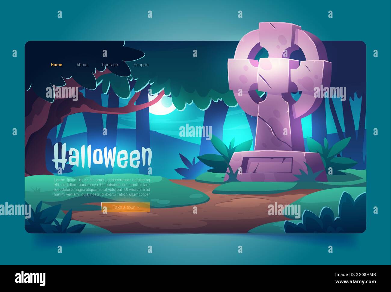 Funeral under trees Stock Vector Images - Alamy