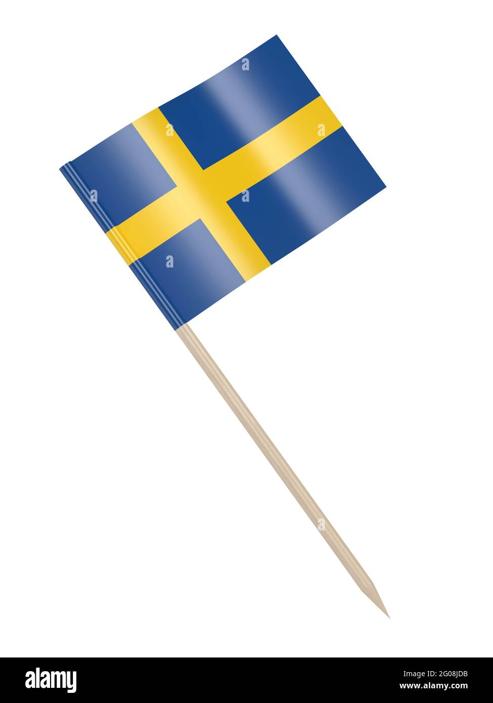 Swedish flag toothpick isolated on white background Stock Photo - Alamy