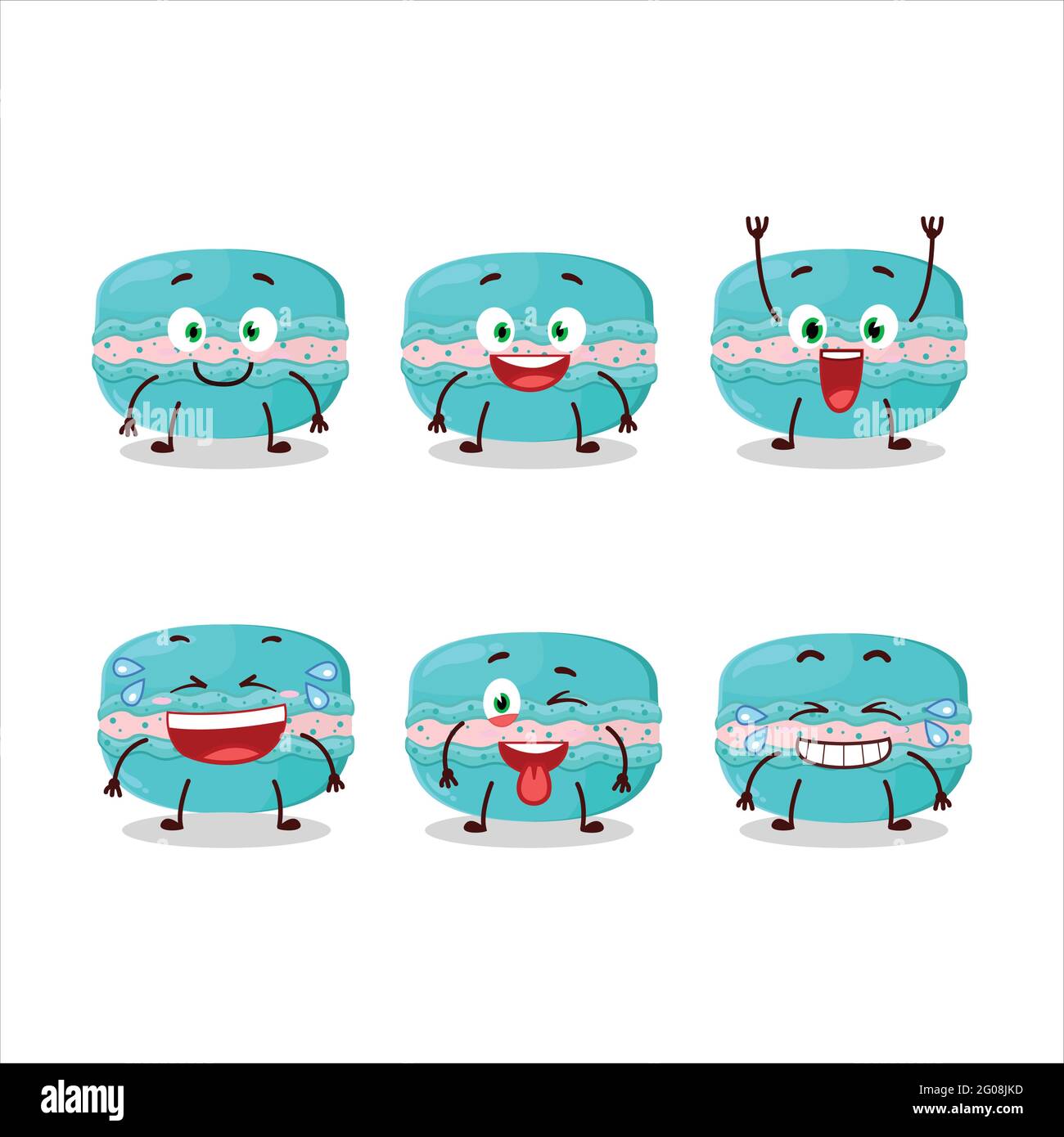 Cartoon character of blueberry macaron with smile expression. Vector ...