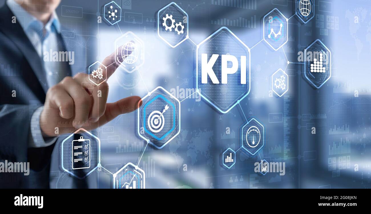 Key Performance Indicator. KPI. Businessman offer KPI success ...