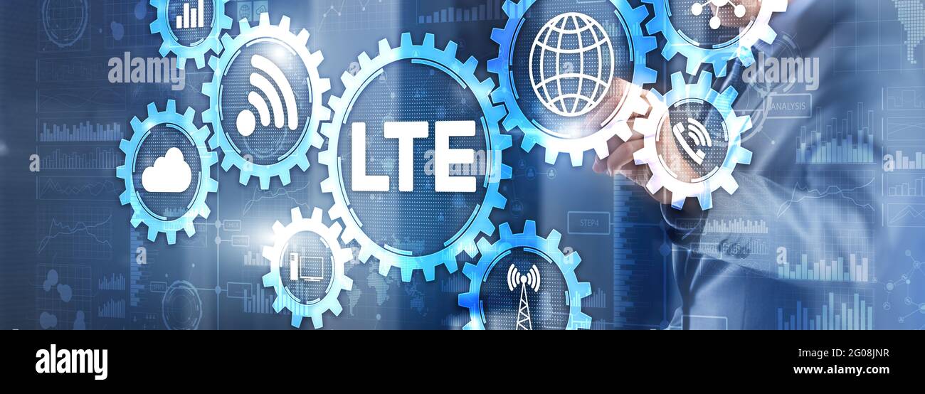 LTE Mobile and telecommunication technology concept on virtual screen ...