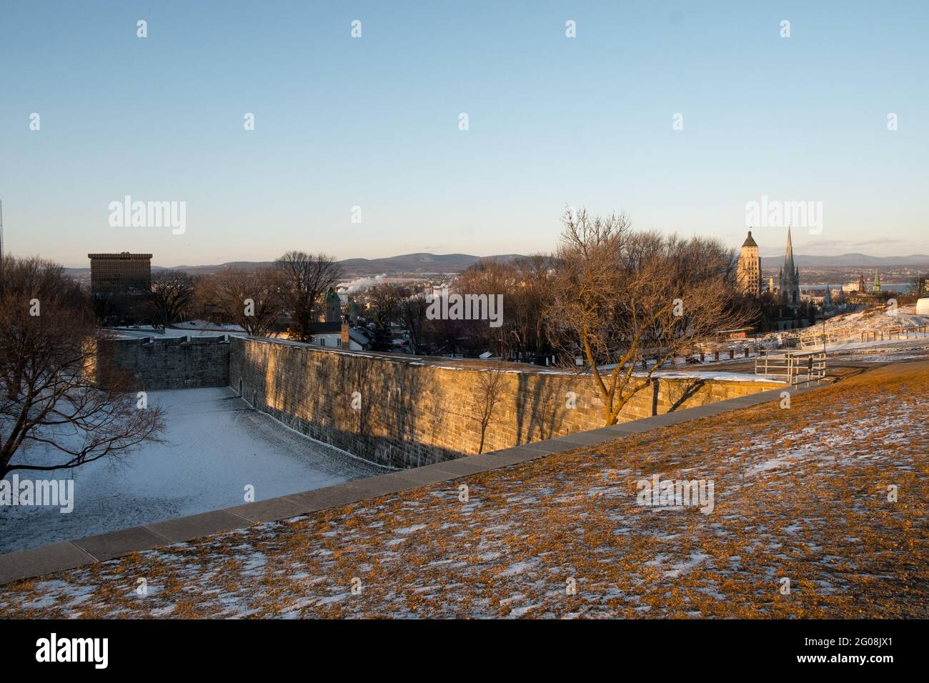 Snow at La Citadelle, the historic fortifications around Old Quebec ...