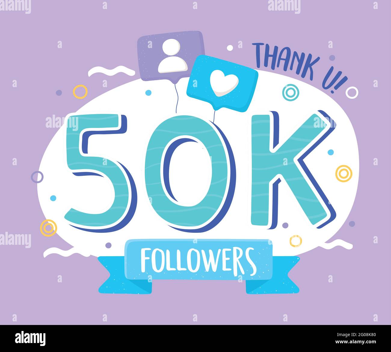 50k followers thank you Stock Vector Image & Art - Alamy