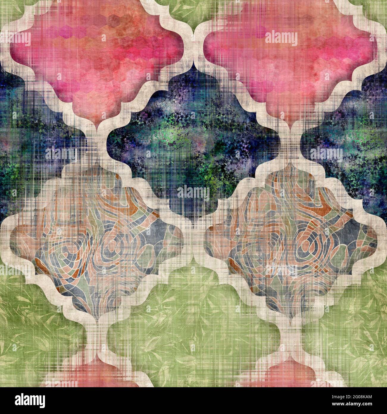 Seamless Moroccan inspired highly textured pattern for surface print ...