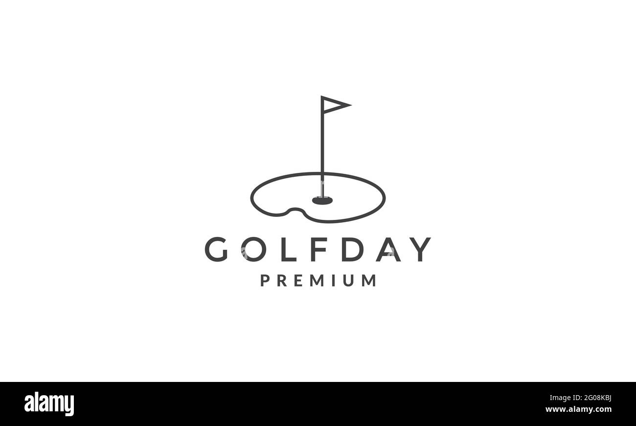 golf flag pole lines logo symbol vector icon illustration graphic ...