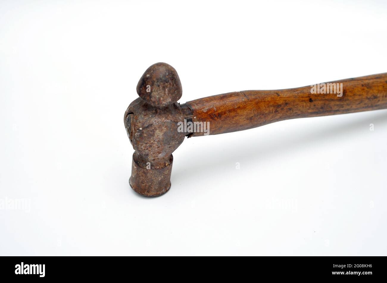 Old classic hammer on white background Stock Photo - Alamy