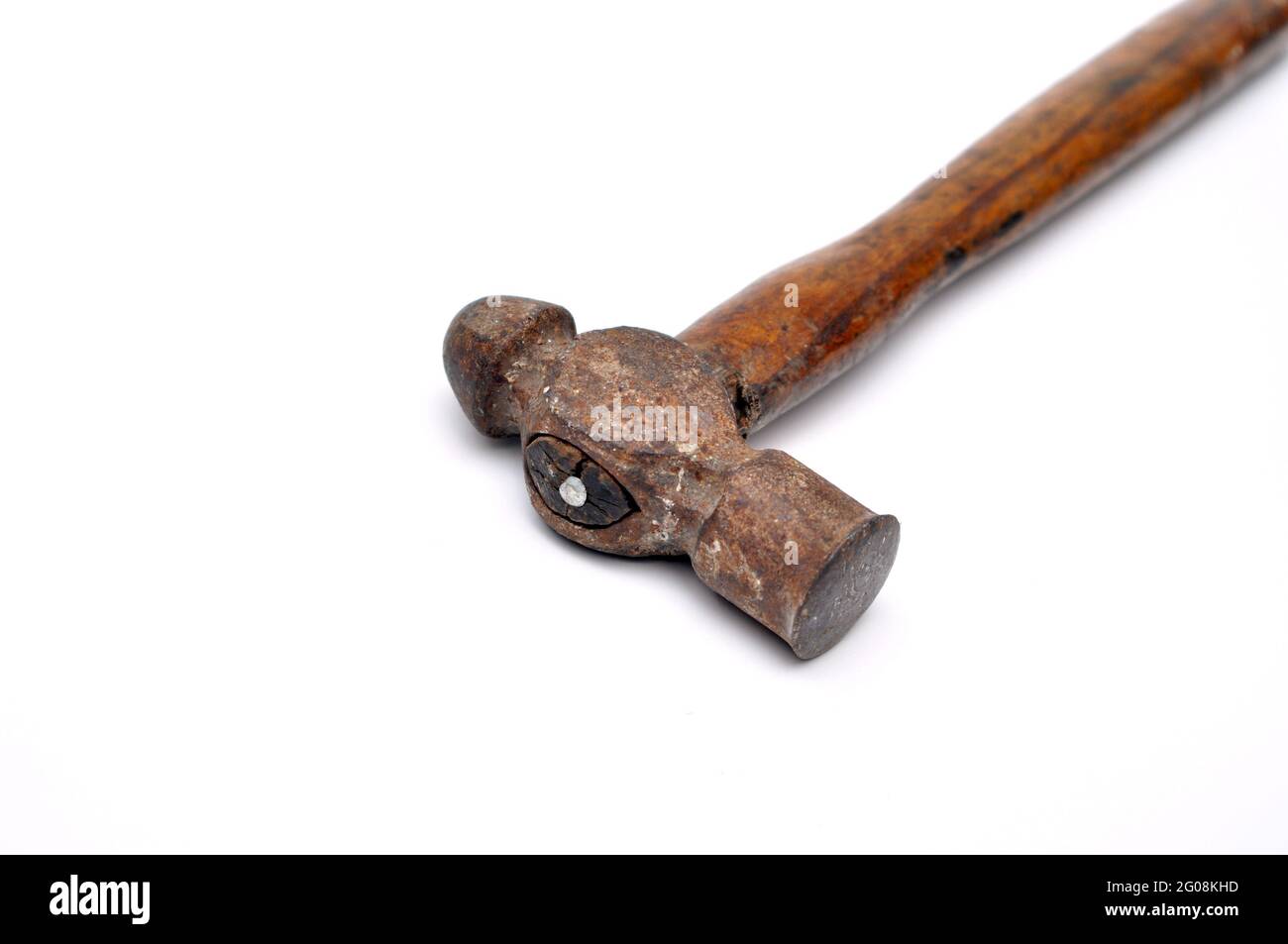 Old classic hammer on white background Stock Photo - Alamy