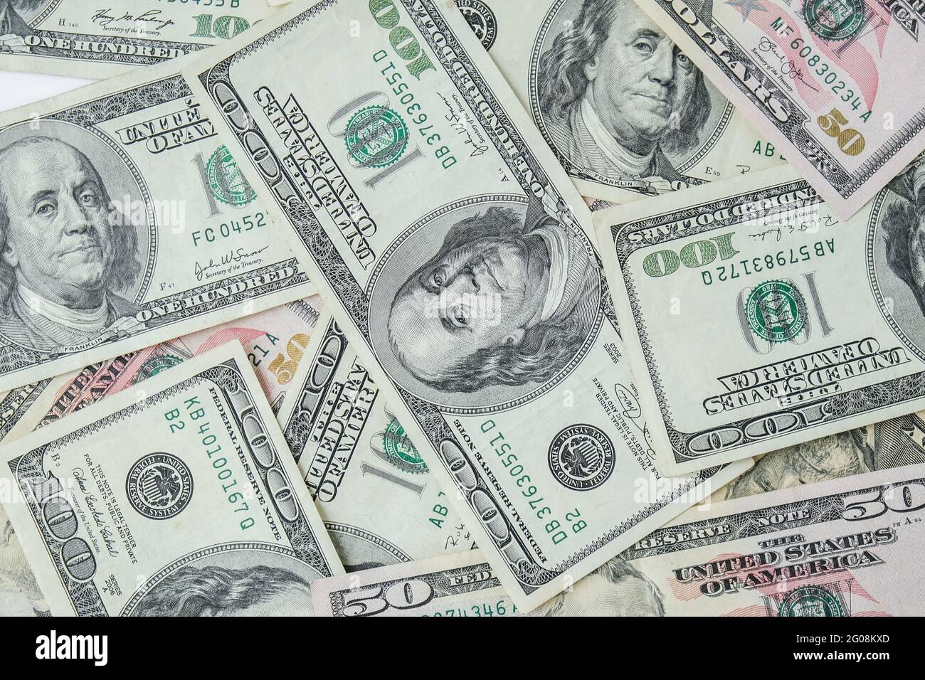 Us dollar bills are creative layout. Business concept, development ...