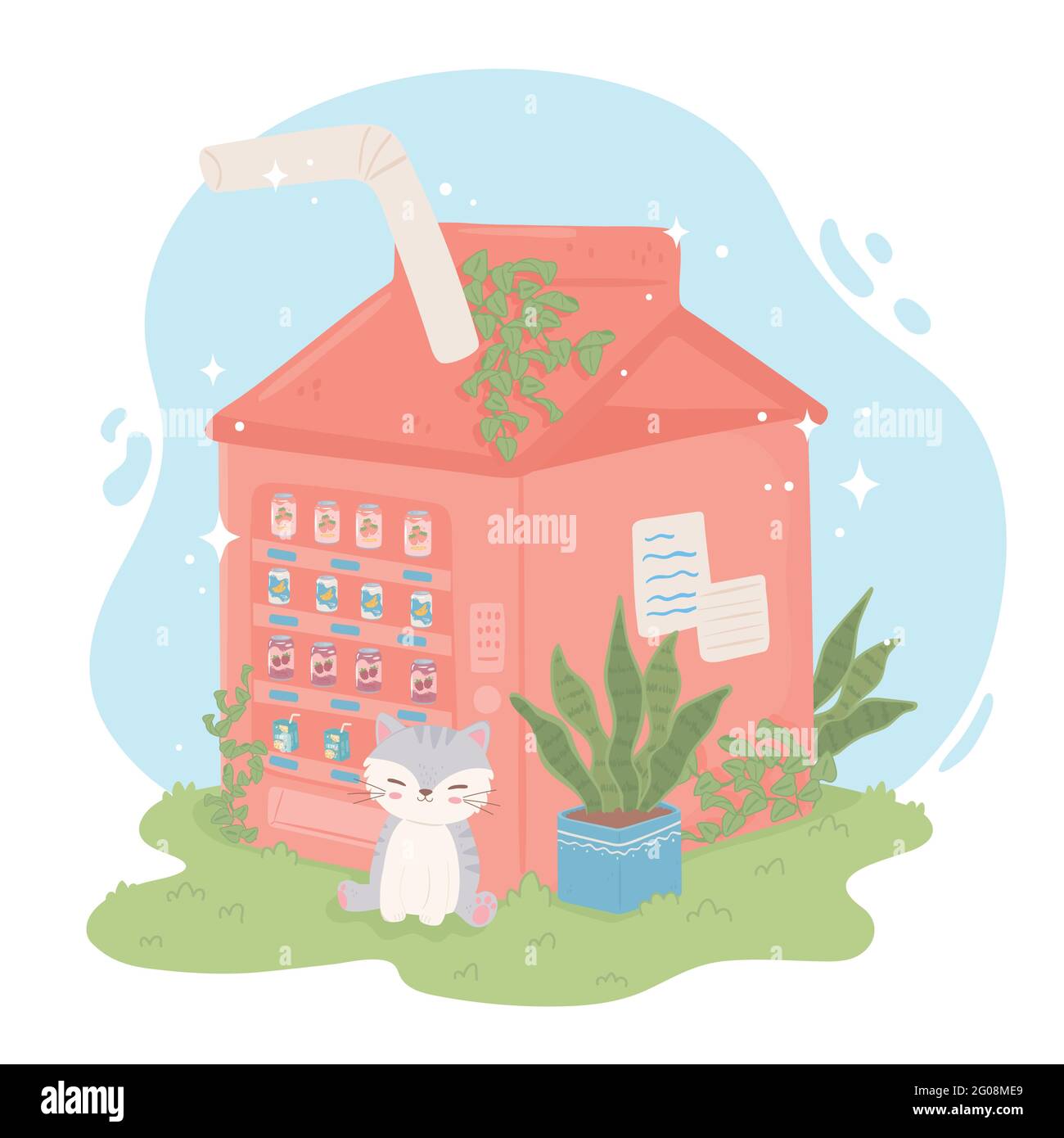 soda with cute cat Stock Vector Image & Art - Alamy