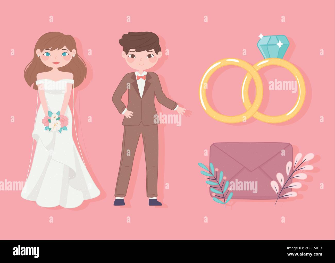 wedding cartoon icons Stock Vector Image & Art - Alamy