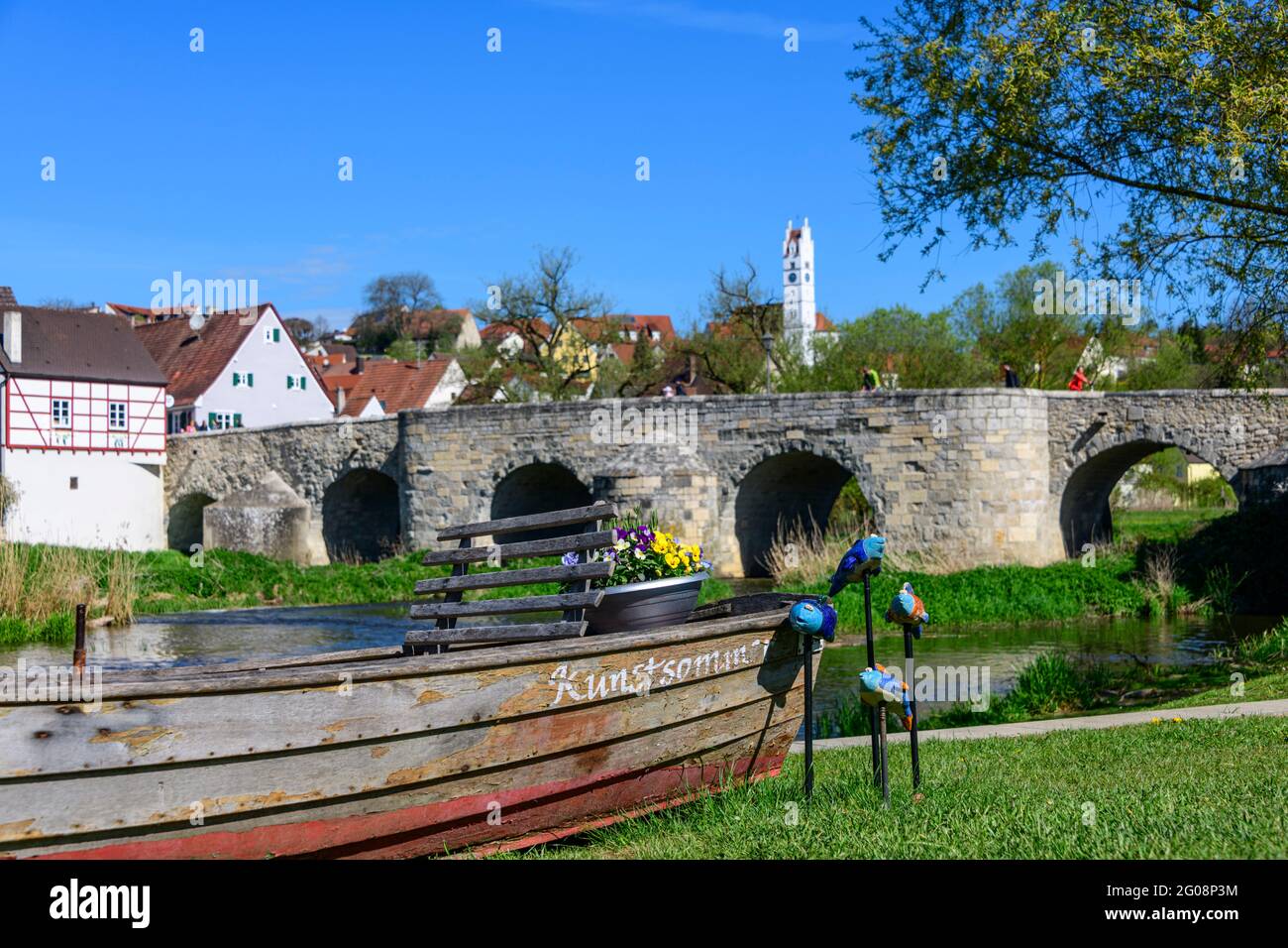 Picturesque view to Harburg and its castle Stock Photo - Alamy