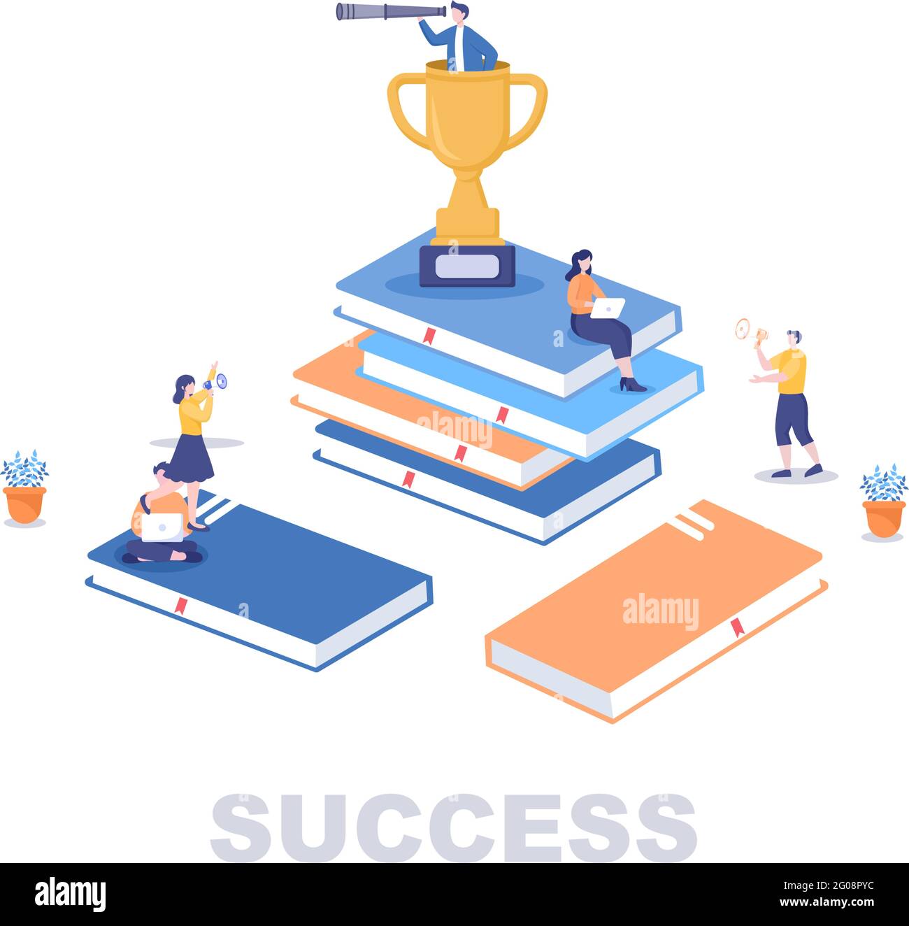 Success Vector Illustration Of Achieving Vision, Goal, Planning, Target ...