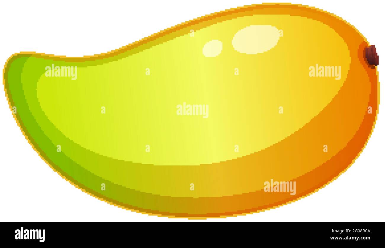Yellow mango in cartoon style isolated illustration Stock Vector Image ...