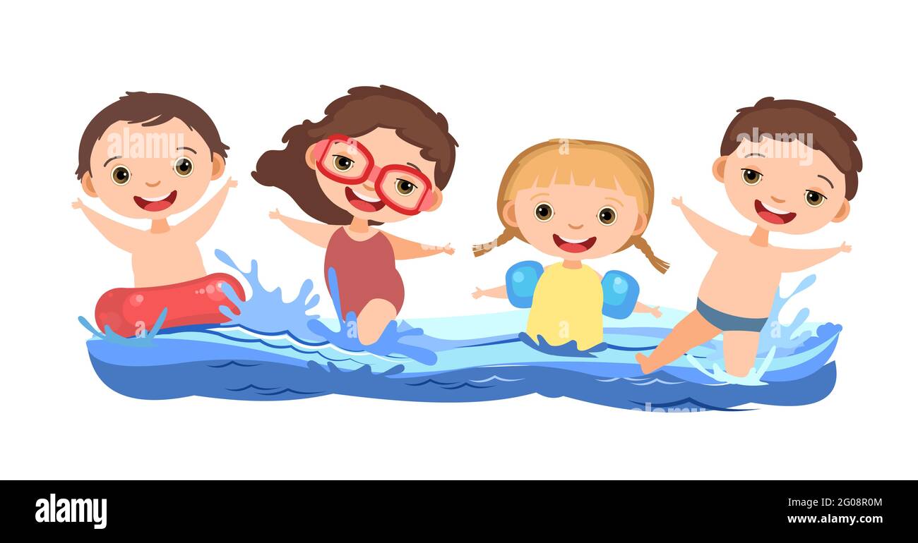 Kids Splashing Clipart