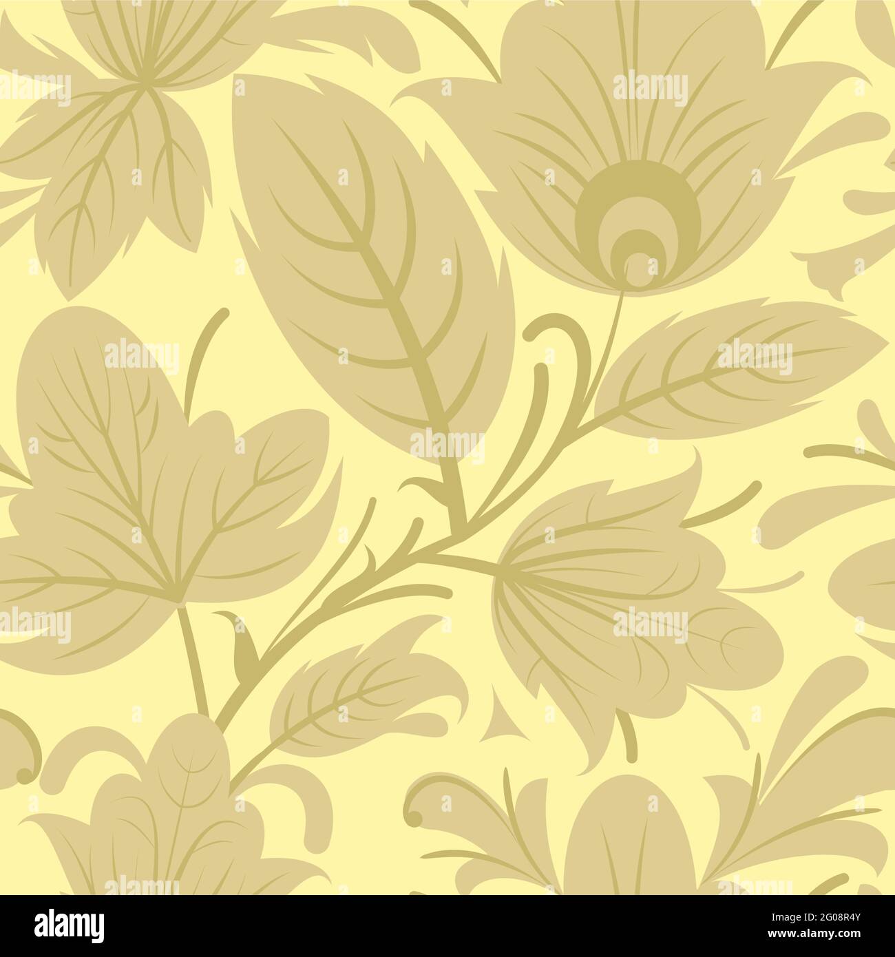 Floral ornament. Seamless pattern. Beautiful interlacing of branches ...