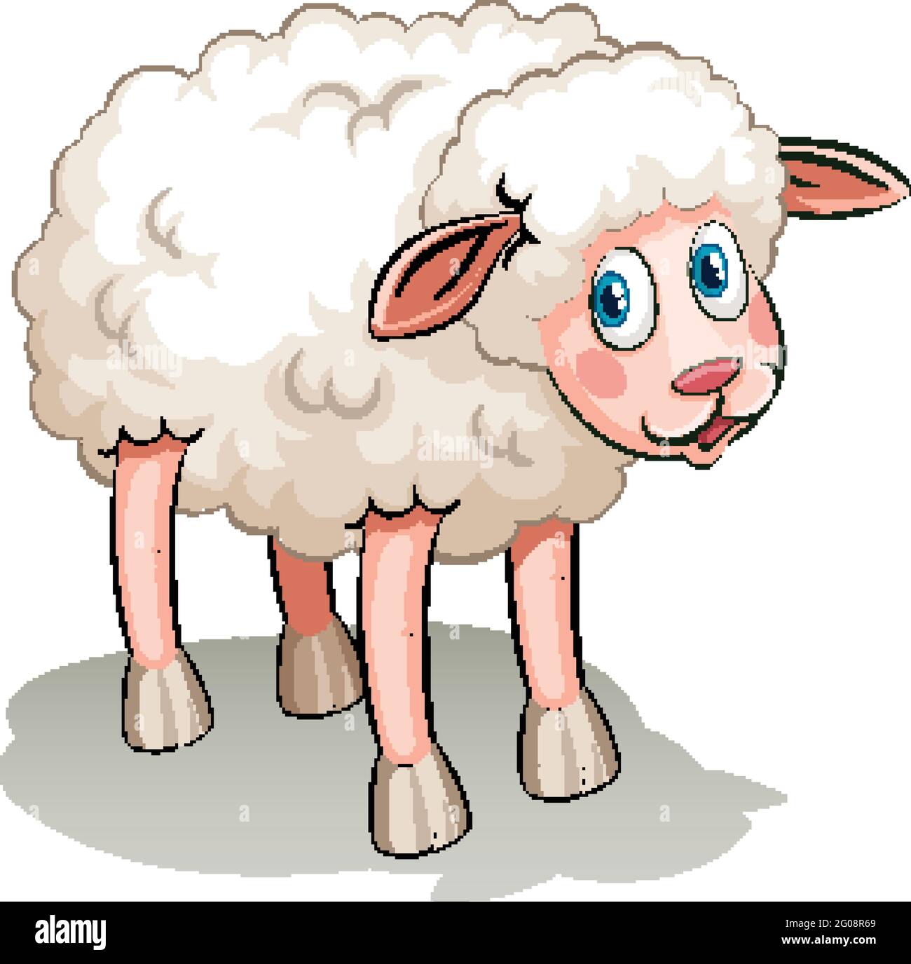 A Cute sheep in cartoon style isolated illustration Stock Vector Image ...