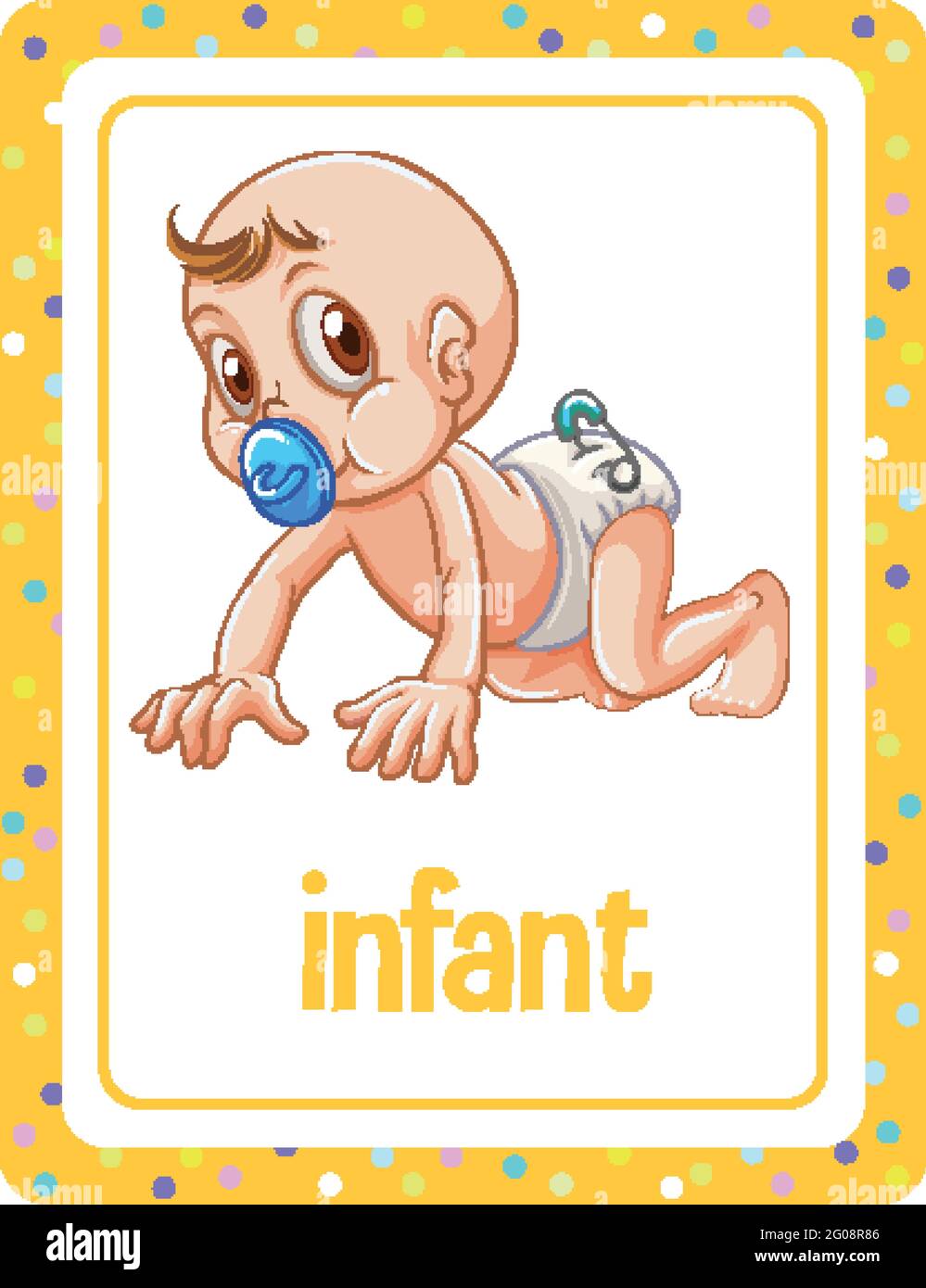Vocabulary flashcard with word Infant illustration Stock Vector Image ...