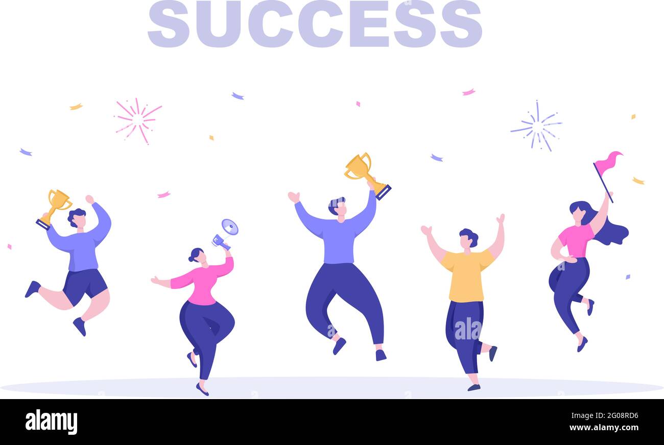 Success Vector Illustration Of Achieving Vision, Goal, Planning, Target ...