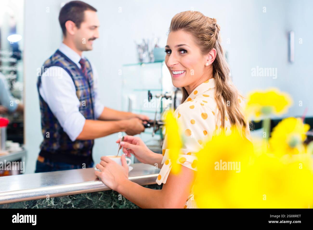 Woman ordering counter hi-res stock photography and images - Alamy