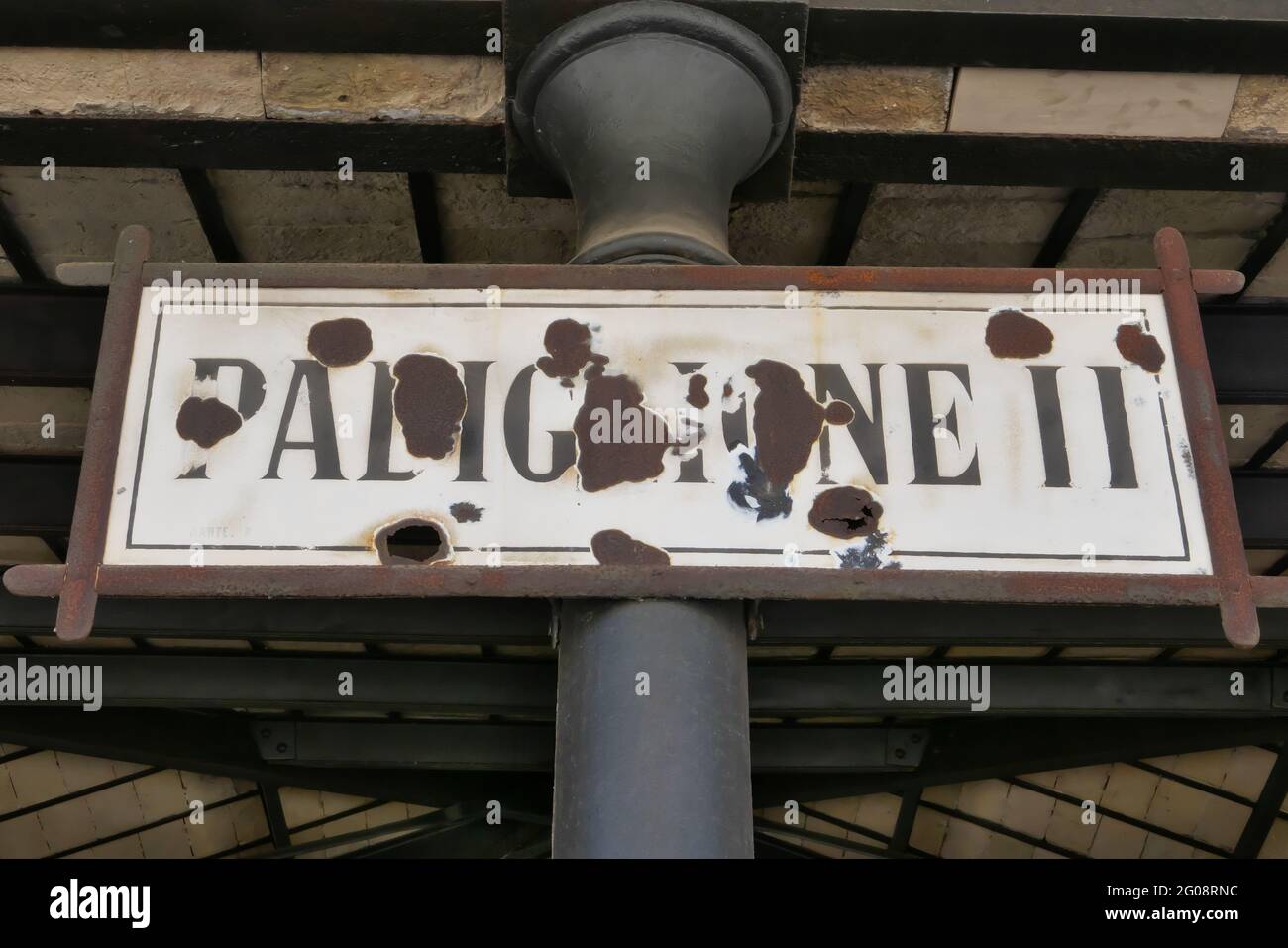 SIGN ON THE OUTSIDE OF A PAVILION OF THE FORMER SLAUGHTERHOUSE WHERE ...