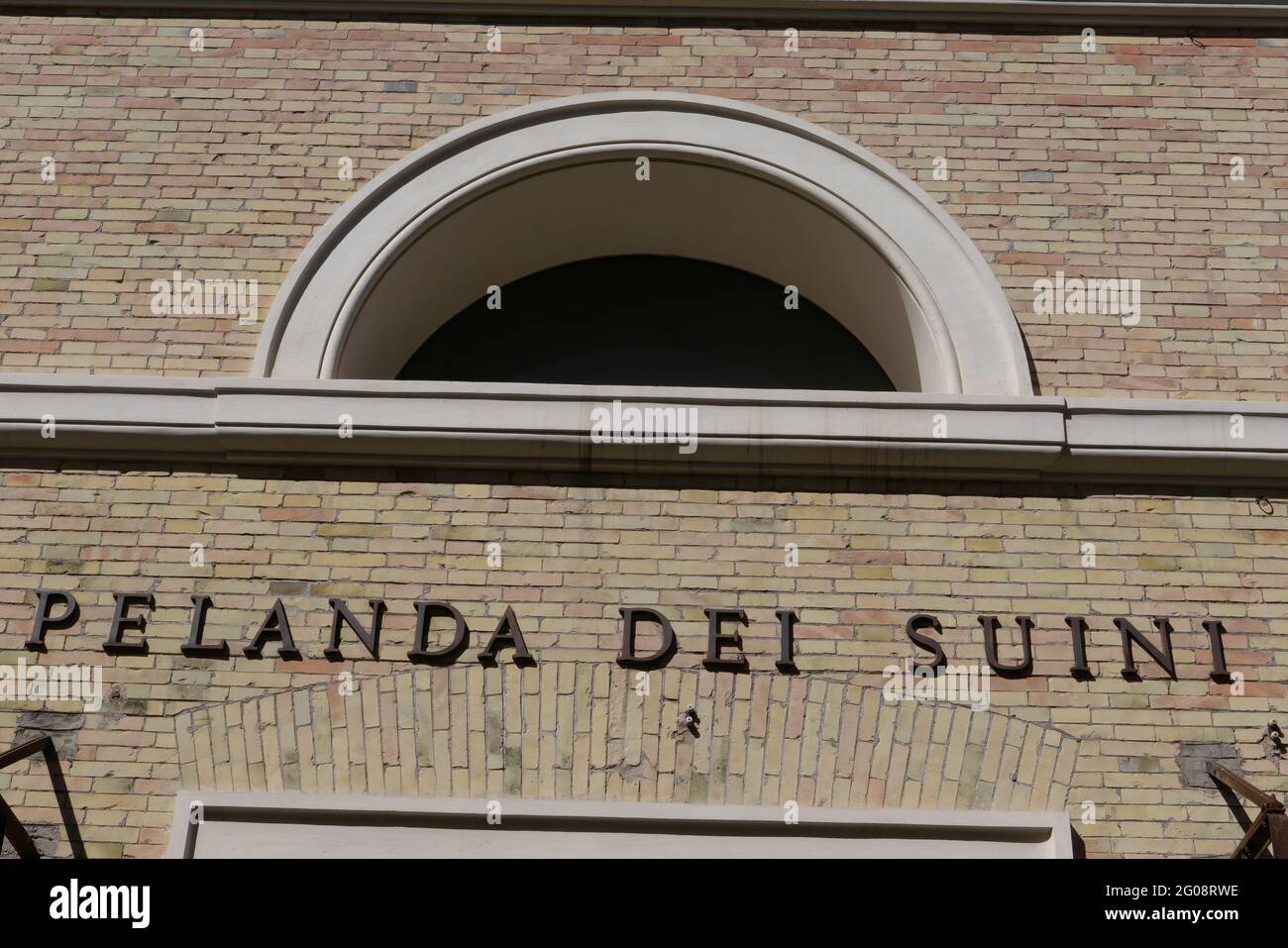 SIGN ON THE OUTSIDE OF A PAVILION OF THE FORMER SLAUGHTERHOUSE WHERE ...