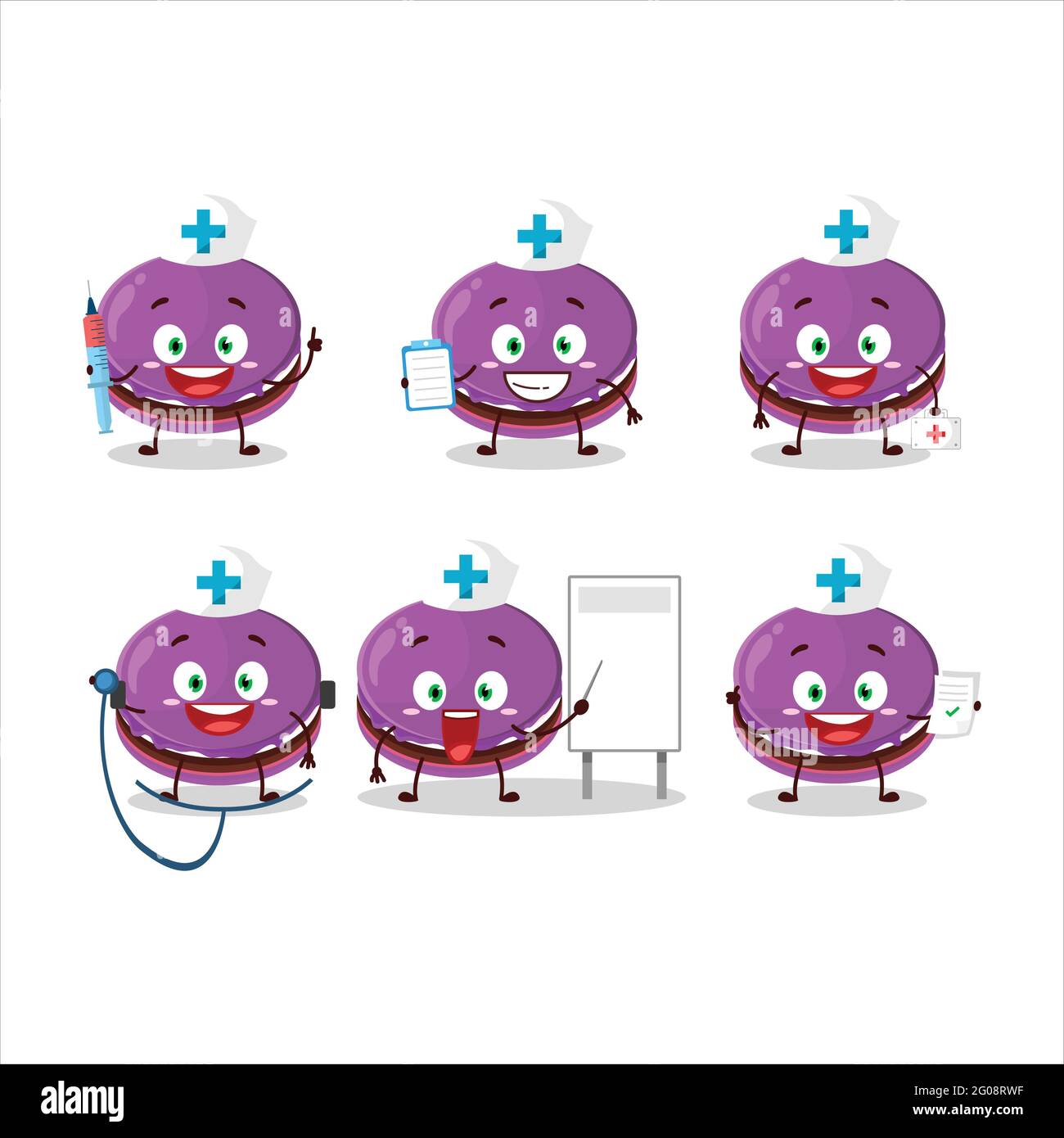 Doctor profession emoticon with grapes dorayaki cartoon character ...