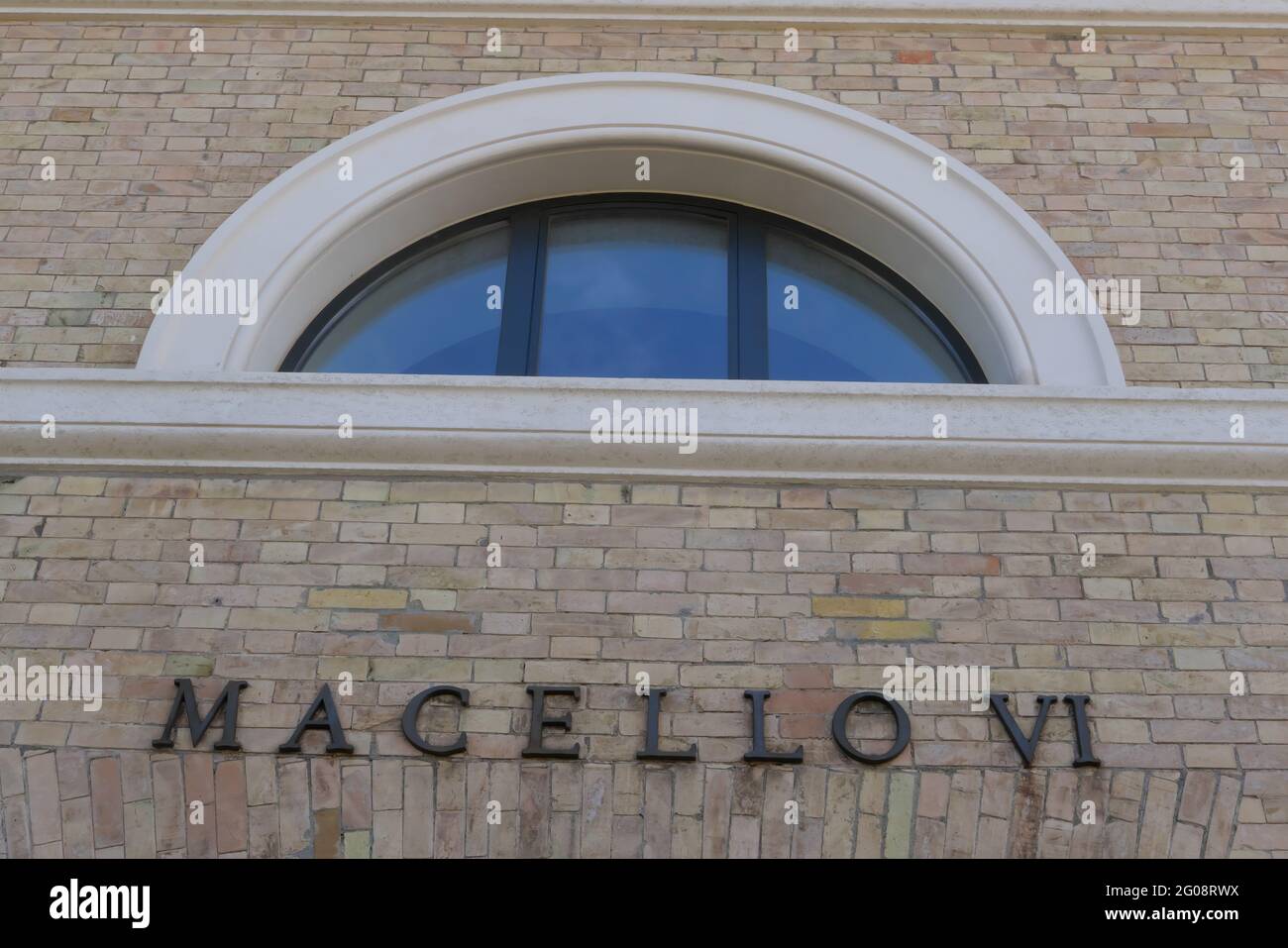 SIGN ON THE OUTSIDE OF A PAVILION OF THE FORMER SLAUGHTERHOUSE WHERE ...