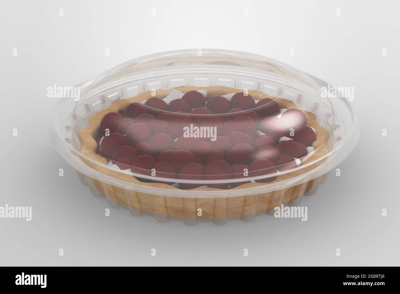 3D rendering an empty transparent pie container isolated on white ...